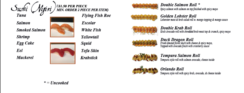 Happy Hour Sushi Menu Orlando – A-Aki Sushi & Steakhouse Florida Mall